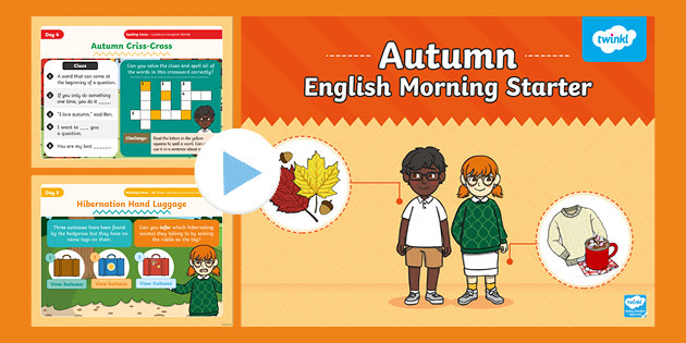 Year 1 English Autumn Morning Starter PowerPoint