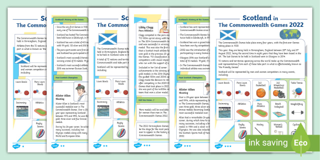 Facts About The Commonwealth Games - Team Scotland | Twinkl