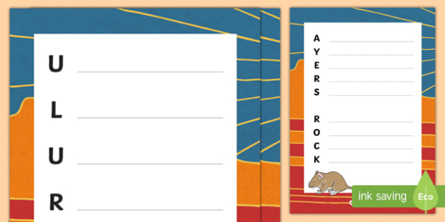 Uluru Acrostic Poem (teacher made)