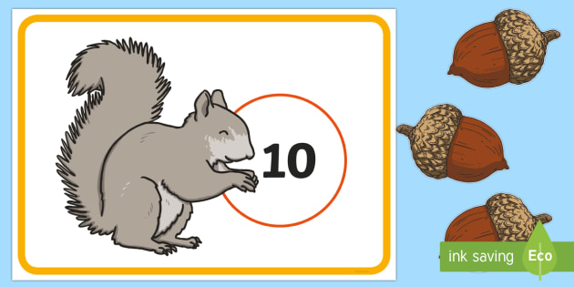 Squirrel and Acorn Counting Game (teacher made)
