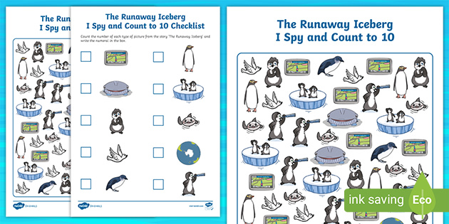 The Runaway Iceberg I Spy and Count Activity to 10