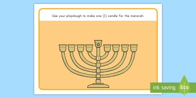 Hanukkah Playdough Mats - Menorah, Jewish Holiday, Fine Motor Skills ...