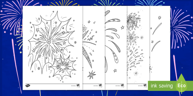 Firework Mindfulness Colouring Pages - Twinkl Resources