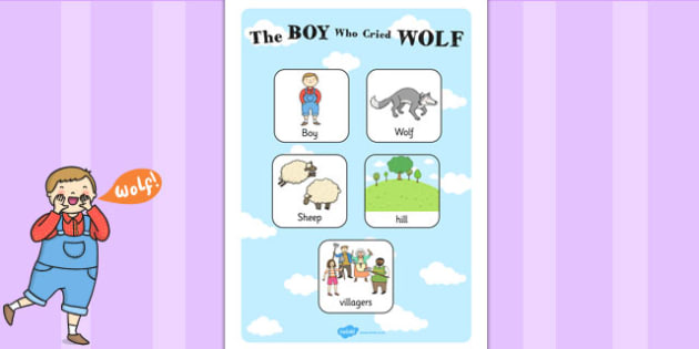 The Boy Who Cried Wolf Vocabulary Poster (teacher made)