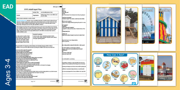 EYFS Junk Model Beach Huts Adult Input Plan & Resource Pack