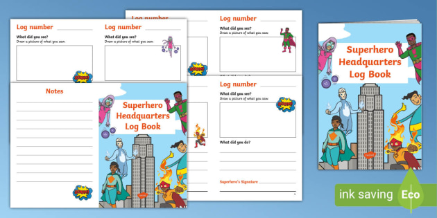 Superhero Headquarters Log Book Activity (teacher made)