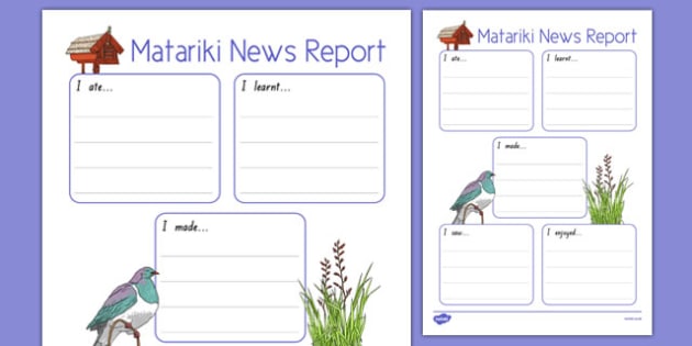 FREE Matariki News Report Writing Frame teacher Made 