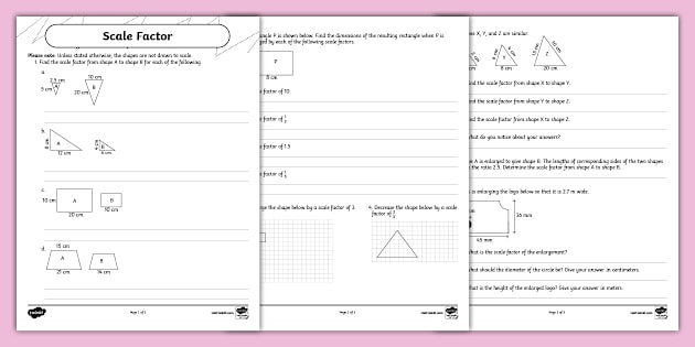 Geometry Scale Factor Worksheet