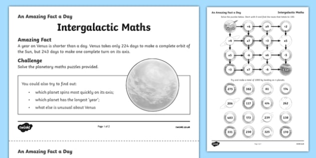 Intergalactic Maths Worksheet / Worksheet, worksheet