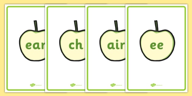 FREE! - Phase 3 Phonemes on Apples - Phonemes, phoneme, Phase 3, Phase ...