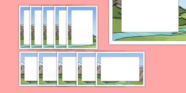 Mountain High, River Deep Themed Page Borders (teacher made)