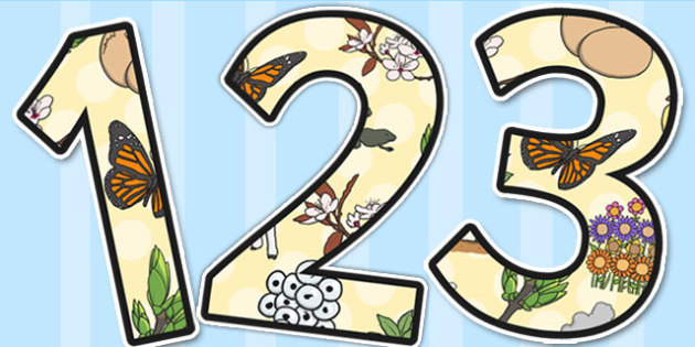 Spring Themed A4 Display Numbers (teacher made)
