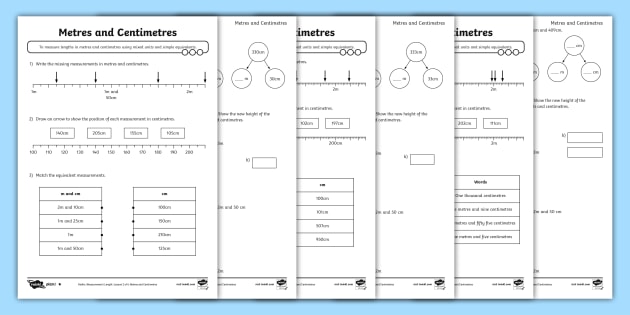 👉 PlanIt Maths Y3 Metres & Centimetres Differentiated Sheets