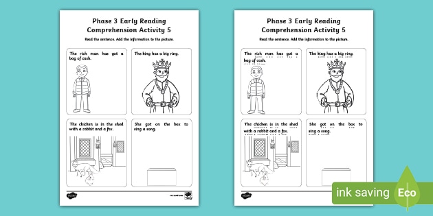 Phase 3 EYFS Reading Comprehension Activity 5 (teacher made)