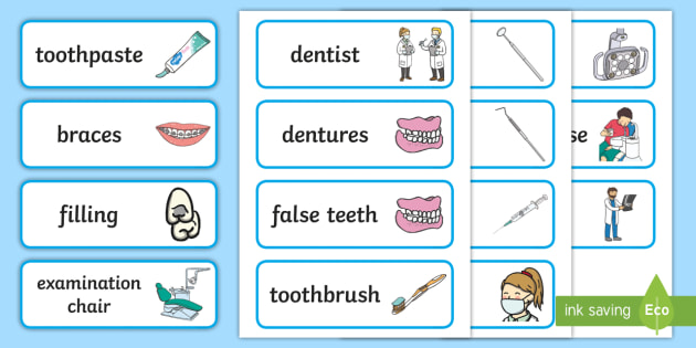 The Dentist Aistear Role-Play Word Cards (teacher made)