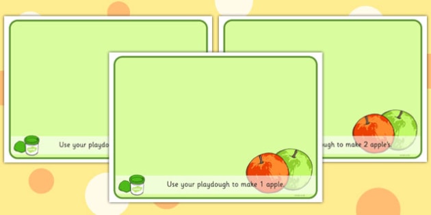 Basic Counting Apples Playdough Mats - counting playdough mats, apples