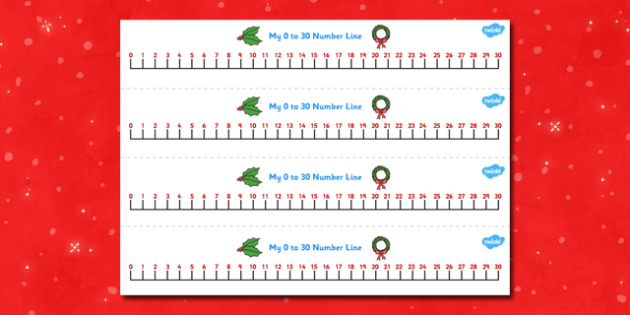 Christmas Number Line (0-30) (teacher made)