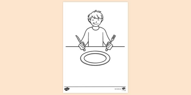 FREE! - Hungry Person Colouring Sheet (teacher made)