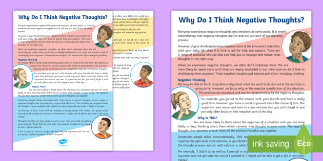 * NEW * Why Do I Think Negative Thoughts? Guide - depression