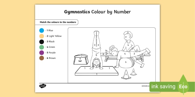 FREE! - Gymnastics Colour by Number (teacher made)