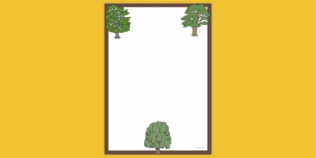* NEW * Simple Blank Tree Page Border | Page Borders | Twinkl