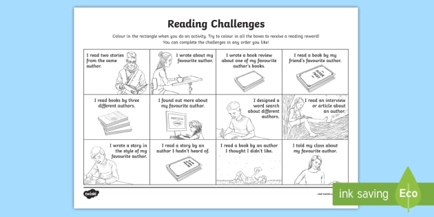 Author Reading Challenge Worksheet