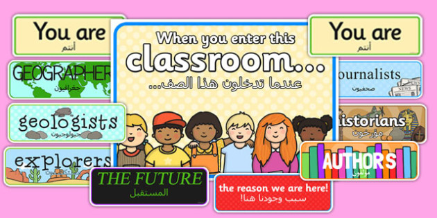When You Enter this Classroom Display Pack Arabic Translation