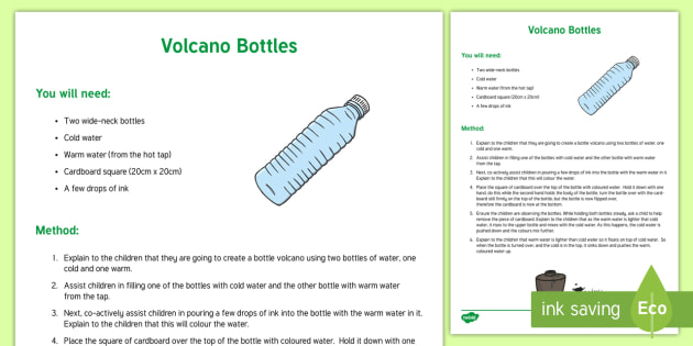 Volcano in a Bottle Experiment - Sensory Play | Twinkl