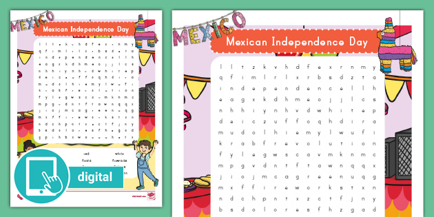 Mexican Independence Day Word Search (teacher made)