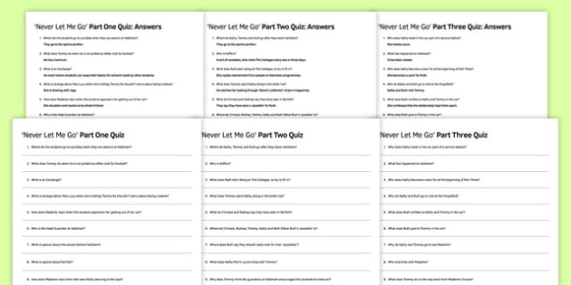 GCSE Never Let Me Go Quiz Pack