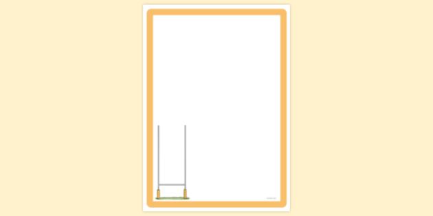 FREE! - Rugby Goal Posts Page Border | Page Borders | Twinkl