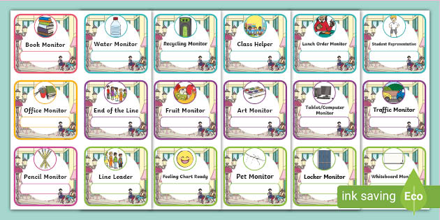 French Parisian Monitor and Job Cards (teacher made)