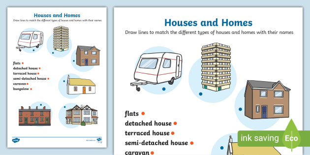 * NEW * Houses and Homes Matching Activity, Types of House