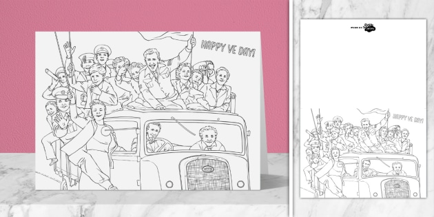 VE Day Celebration Colouring Card | Twinkl Party