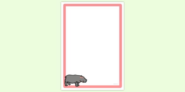 FREE! - Simple Blank Hippo Page Border | Twinkl Page Borders