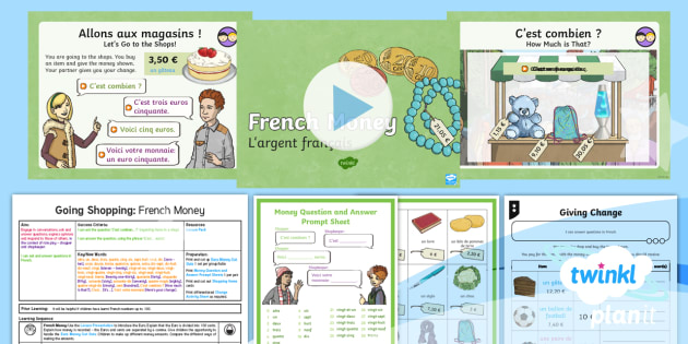 French: Going Shopping: French Money Year 4 Lesson Pack 5
