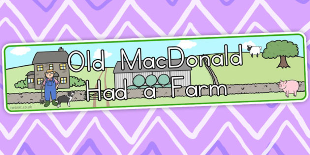 Old MacDonald Had a Farm Display Banner