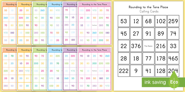 Rounding to the Tens Place Bingo