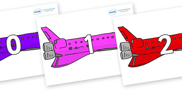 Numbers 0-50 on Jets (teacher made)