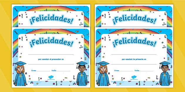 Certificados De Graduacion De Preescolar Gratis