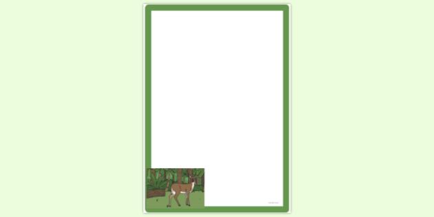 FREE! - Deer in Forest Page Border | Page Borders | Twinkl