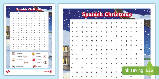 Christmas Cards In Spanish Printable Printable Word Searches