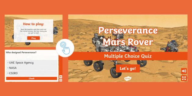 Perseverance Mars Rover Multiple Choice Quiz (teacher made)