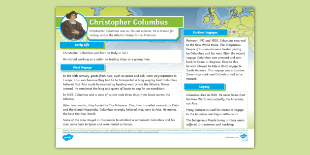 Christopher Columbus Resources | twinkl.co.uk