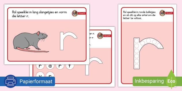 Speelkleimatte Letter r (teacher made)