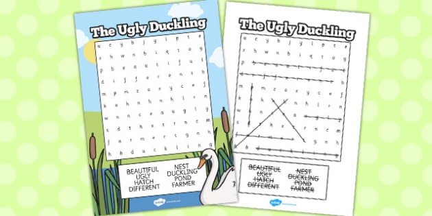 Ugly Duckling Wordsearch - wordsearch, ugly duckling, story, word