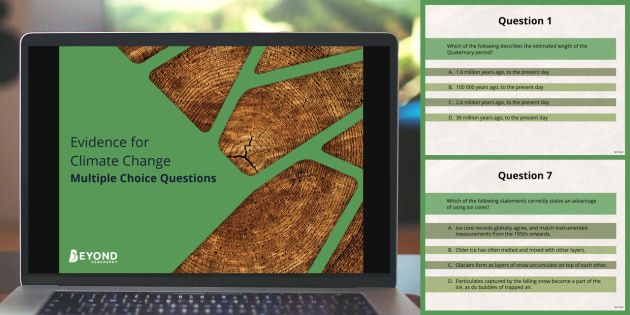 Evidence for Climate Change PowerPoint Quiz (teacher made)