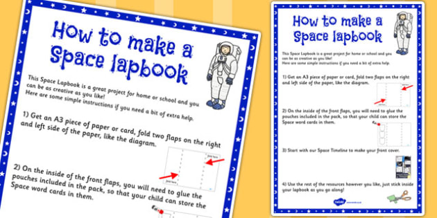 Space Lapbook Instruction Sheet