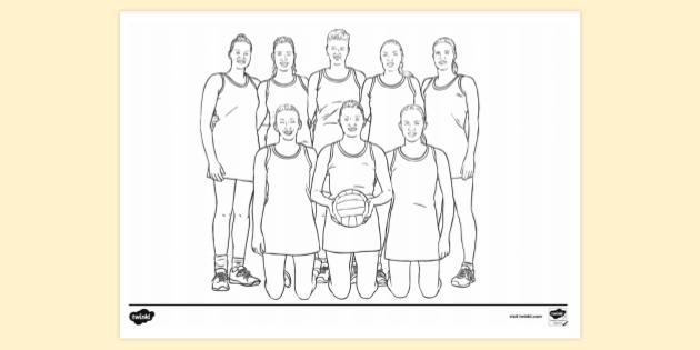 FREE! - Netball Team Colouring | Colouring Sheets