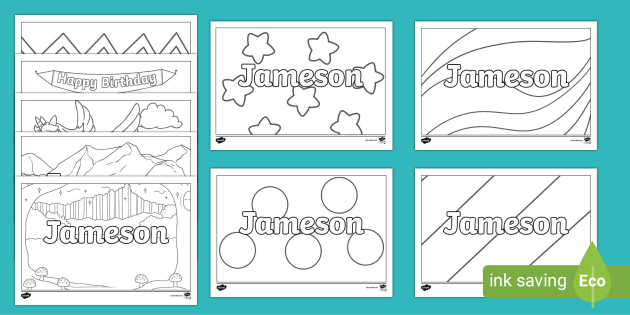 FREE! - Jameson Name Simple Colouring Activity Sheets